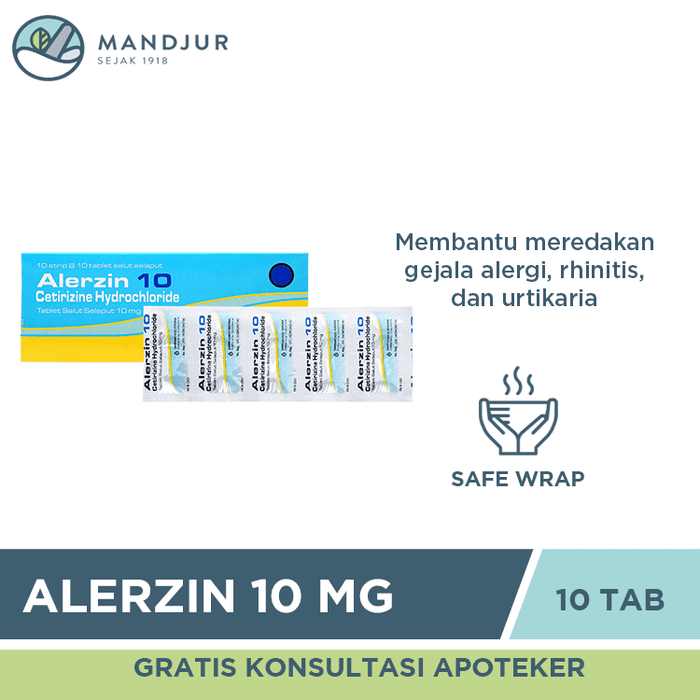 Alerzin 10 mg 10 Tablet — Apotek Mandjur