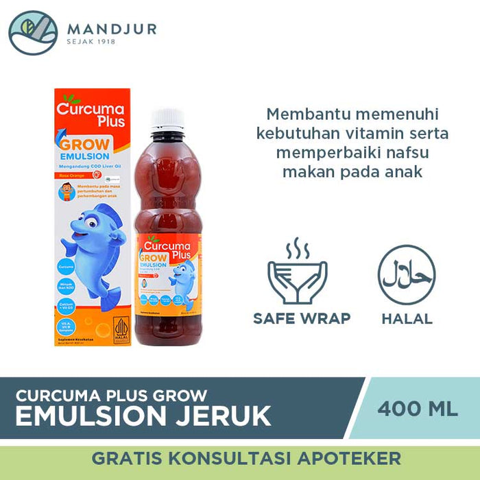 Curcuma Plus Grow Emulsion Rasa Jeruk 400 mL — Apotek Mandjur