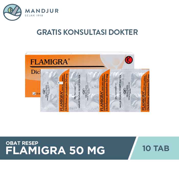 Flamigra 50 mg 10 Tablet — Apotek Mandjur