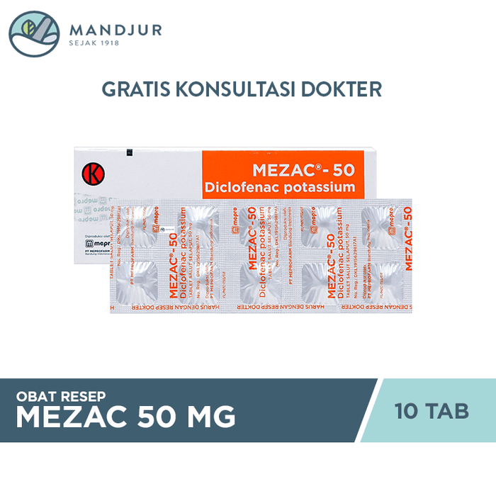 Mezac 50 mg 10 Tablet — Apotek Mandjur