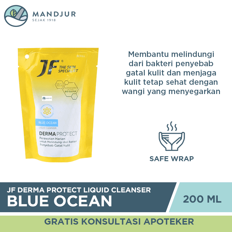 JF Derma Protect Blue Ocean Liquid Cleanser Pouch 200 mL — Apotek Mandjur