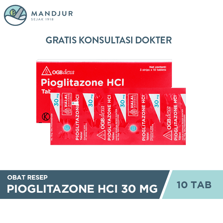 Pioglitazone HCl 30 Mg 10 Tablet — Apotek Mandjur