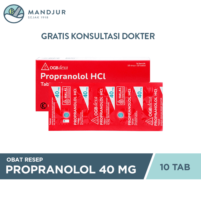 Propranolol 40 mg 10 Tablet — Apotek Mandjur