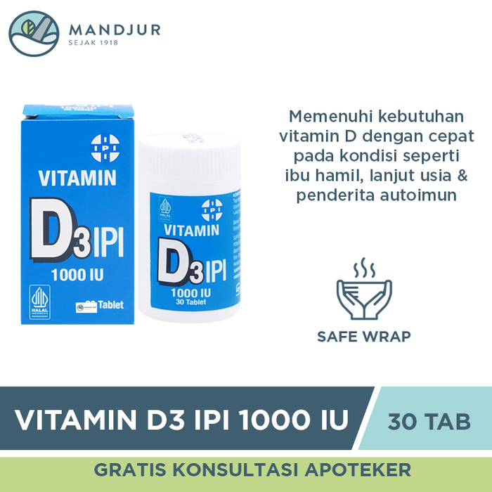 IPI Vitamin D3 1000 IU 30 Tablet — Apotek Mandjur
