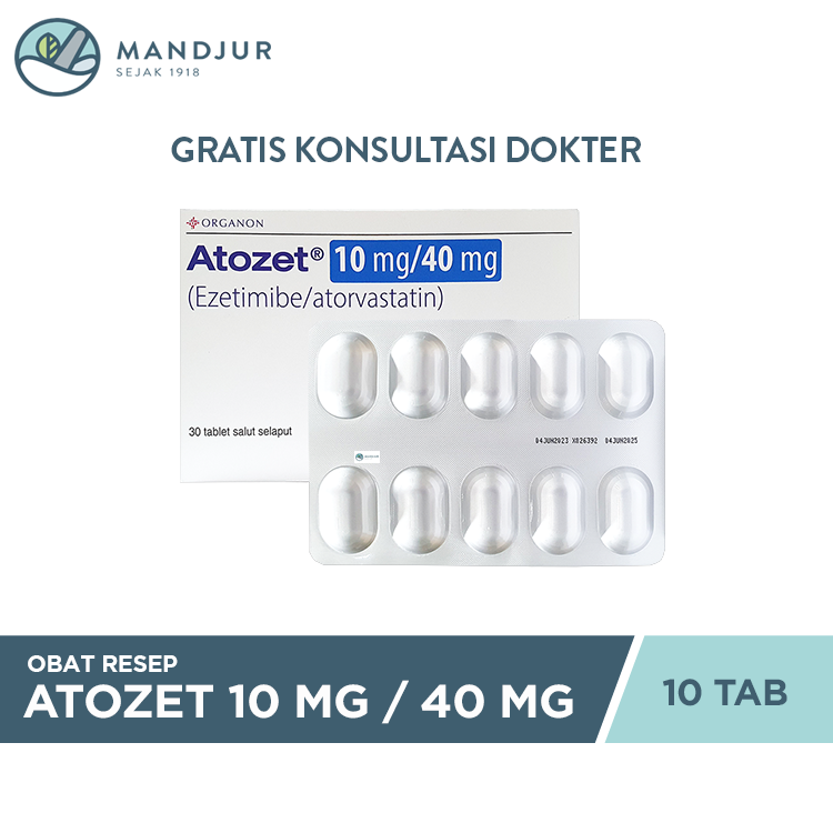 Atozet 10 mg/40 mg 10 Tablet — Apotek Mandjur
