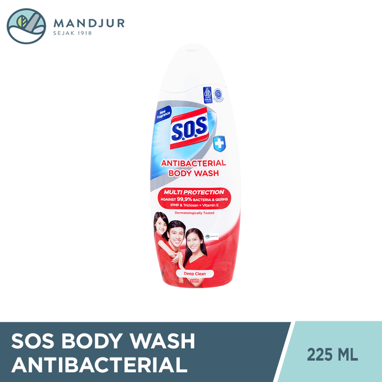 SOS Anti Bacterial Body Wash Deep Clean 225 mL — Apotek Mandjur