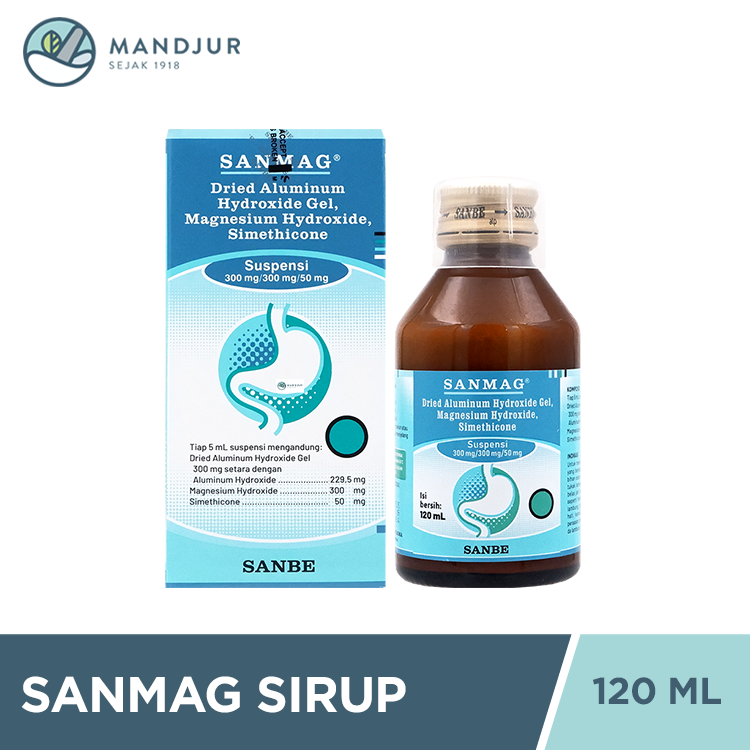 Sanmag Sirup 120 ml - Membantu Mengobati Nyeri Lambung — Apotek Mandjur