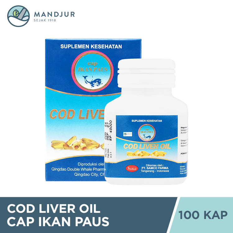 Cod Liver Oil Cap Ikan Paus — Apotek Mandjur