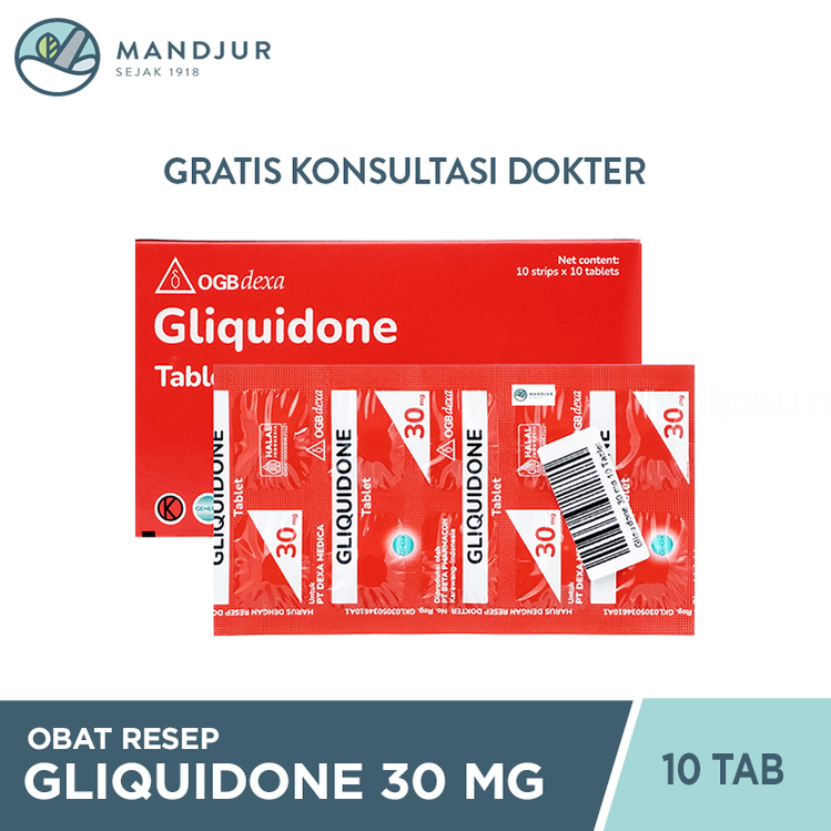 Gliquidone 30 mg 10 Tablet — Apotek Mandjur