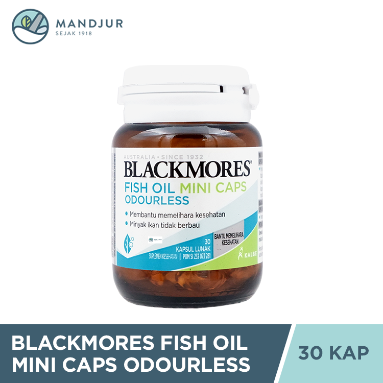Blackmores Fish Oil Mini Caps Odourless 30 Kapsul Lunak — Apotek Mandjur