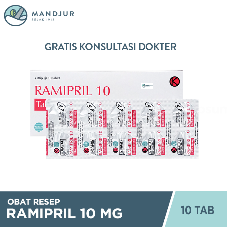 Ramipril 10 mg 10 Kaplet — Apotek Mandjur