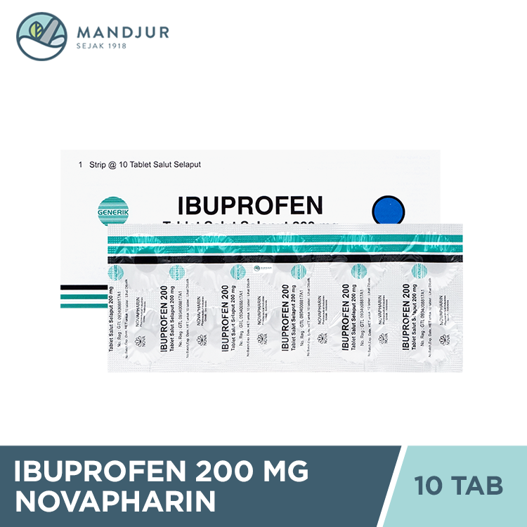 Ibuprofen 200 mg Novapharin 10 Tablet — Apotek Mandjur