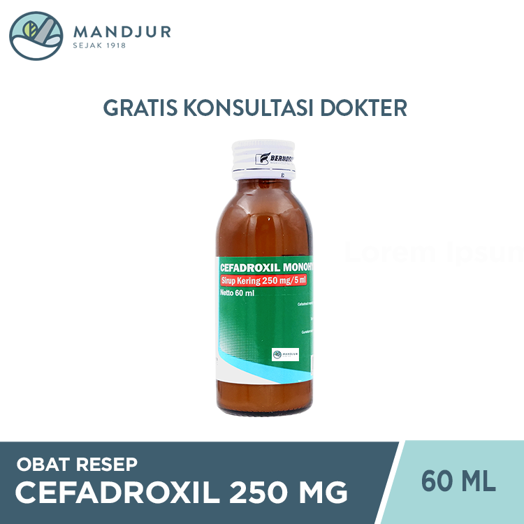 Cefadroxil Forte 250 Mg/ 5ml Sirup Kering 60 Ml — Apotek Mandjur