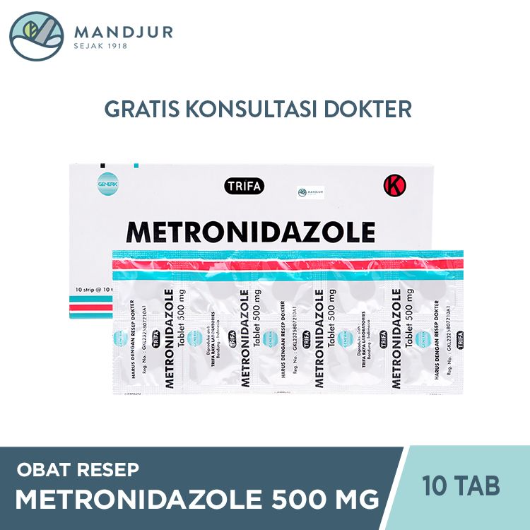 Metronidazole Trifa 500 Mg Strip 10 Tablet — Apotek Mandjur