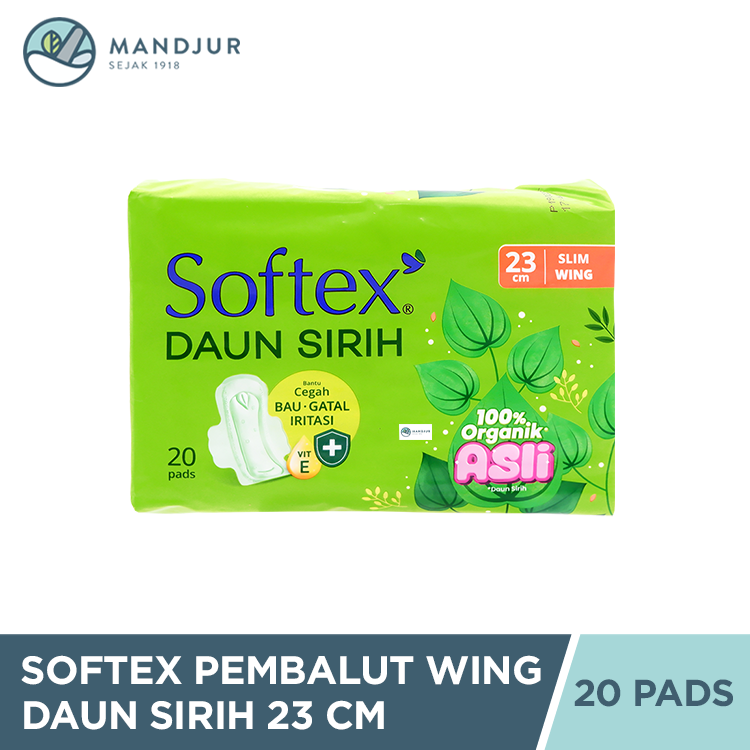 Softex Daun Sirih Wing 23 cm 20 Pads — Apotek Mandjur