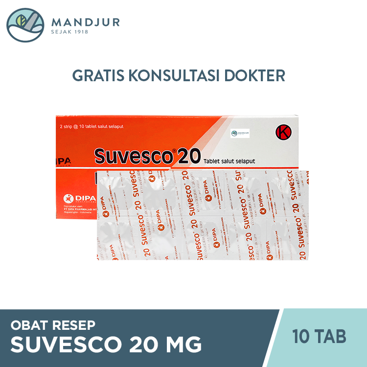 Suvesco 20 Mg 10 Tablet — Apotek Mandjur