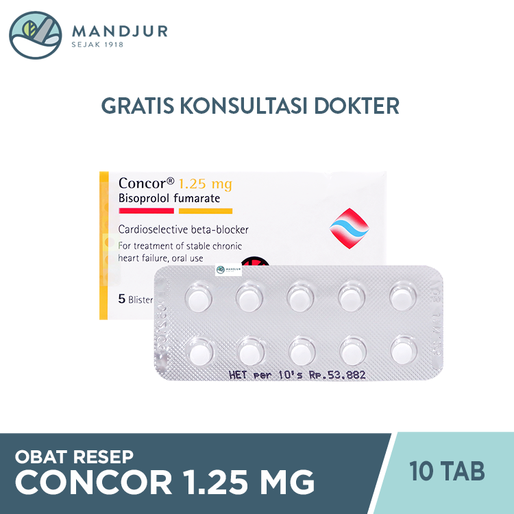 Concor 1.25 mg 10 Tablet — Apotek Mandjur