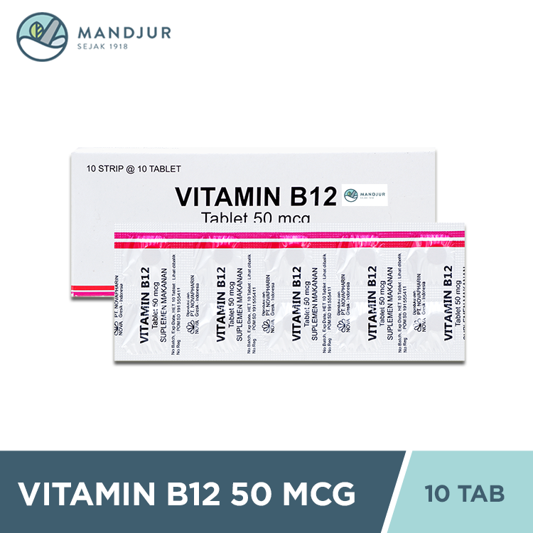 Vitamin B12 Novapharin 50 Mcg 10 Tablet — Apotek Mandjur