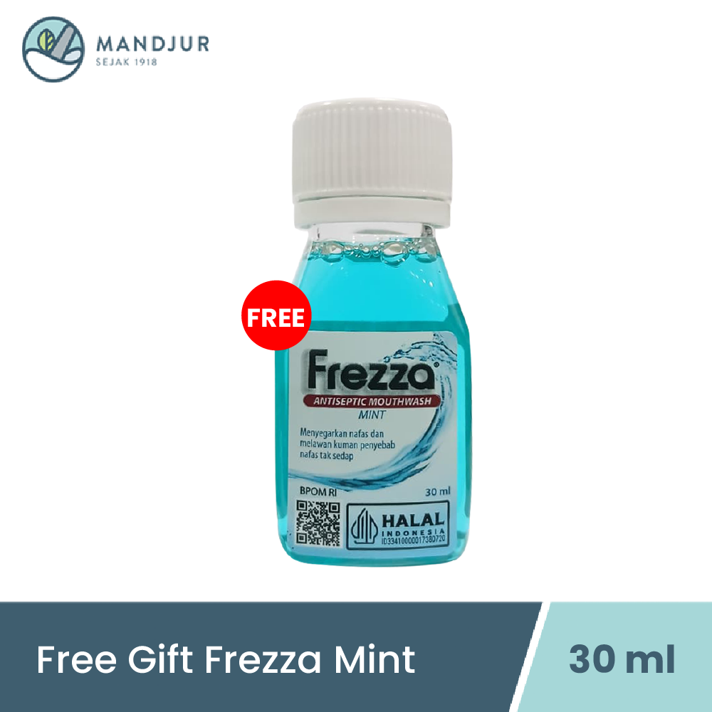 Free Gift Frezza Antiseptic Mouthwash Fluoride/Mint 30 ML — Apotek Mandjur