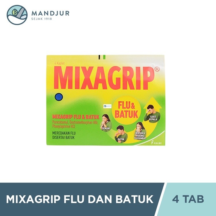 Mixagrip Flu & Batuk 4 Kaplet — Apotek Mandjur