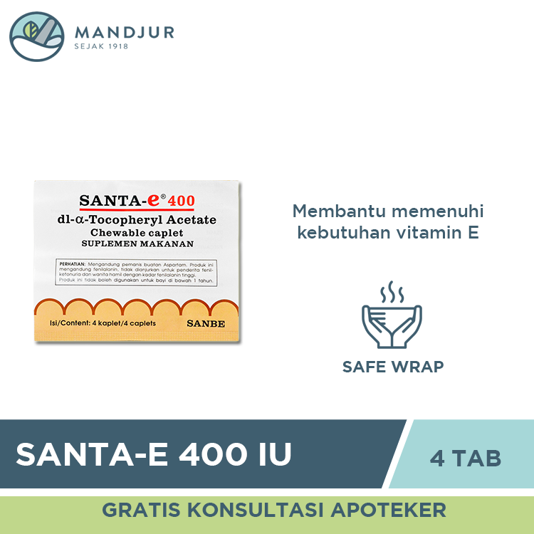 Santa-E 400 IU Strip 4 Kaplet — Apotek Mandjur