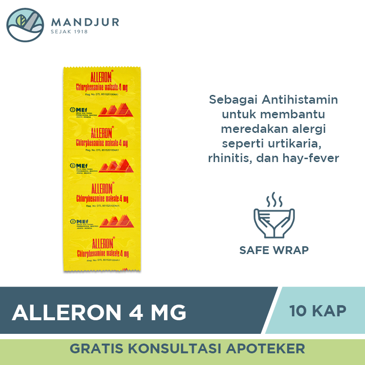 Alleron 4 Mg 10 Kaplet — Apotek Mandjur