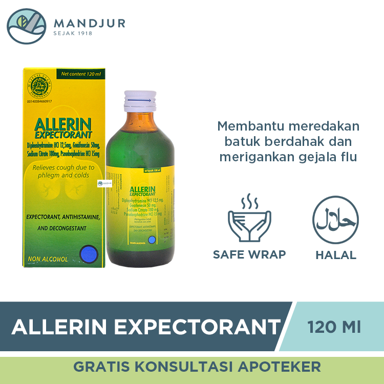 Allerin Expectoran Sirup 120 mL — Apotek Mandjur
