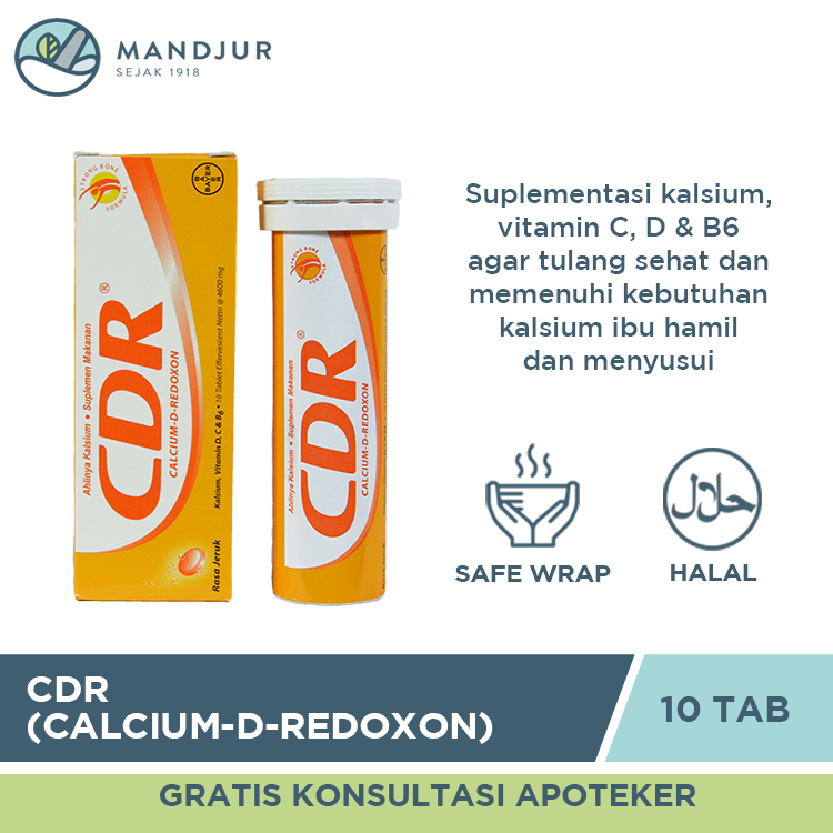 CDR (Calcium-D-Redoxon) 10 Tablet — Apotek Mandjur