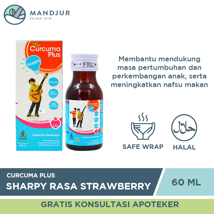 Curcuma Plus Sharpy Rasa Strawberry 60 ML — Apotek Mandjur