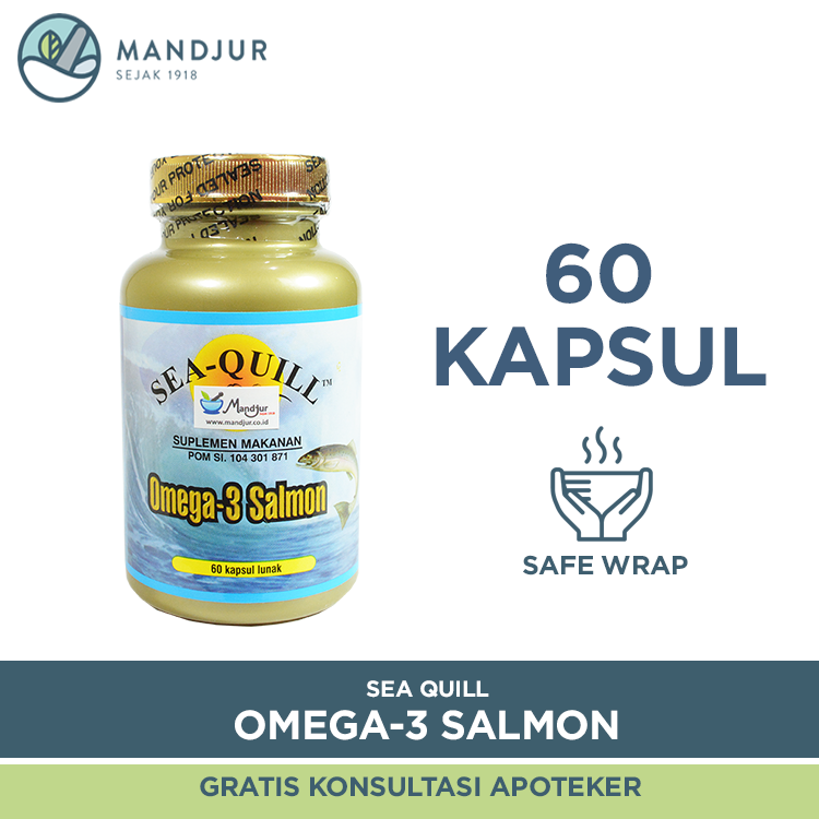 Sea Quill Omega-3 Salmon (Isi 60 Softgels) — Apotek Mandjur