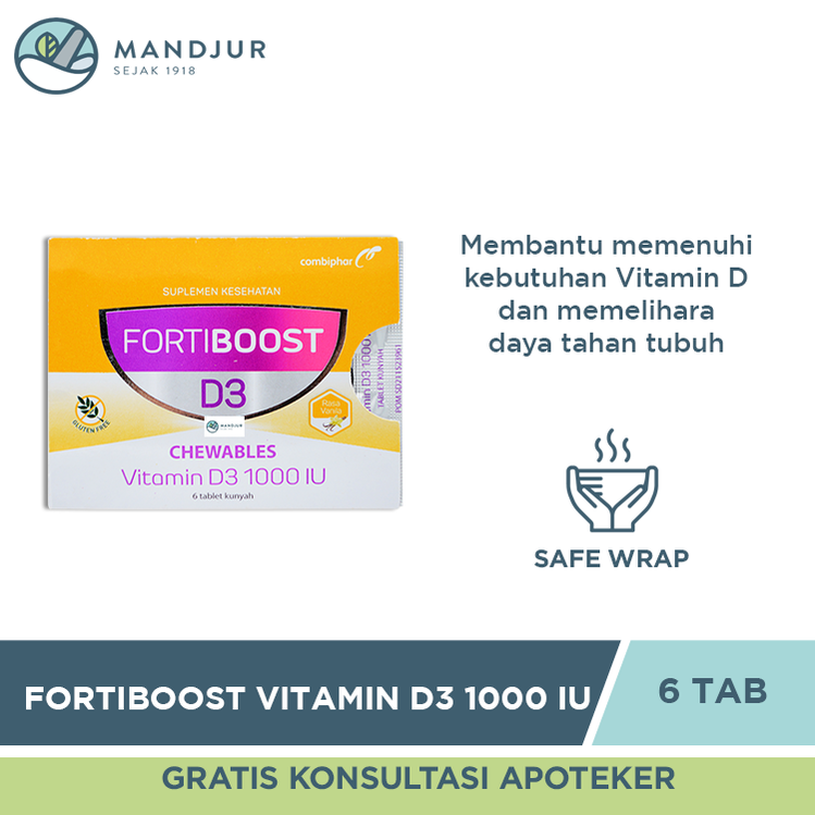 Fortiboost Vitamin D3 1000 IU 6 Tablet — Apotek Mandjur