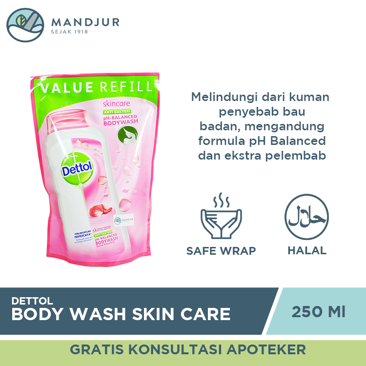 Sabun Mandi Cair Dettol - Skin Care (250 ML) — Apotek Mandjur