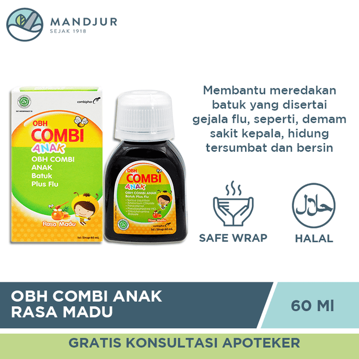OBH Combi Anak Batuk Plus Flu Madu 60 mL — Apotek Mandjur